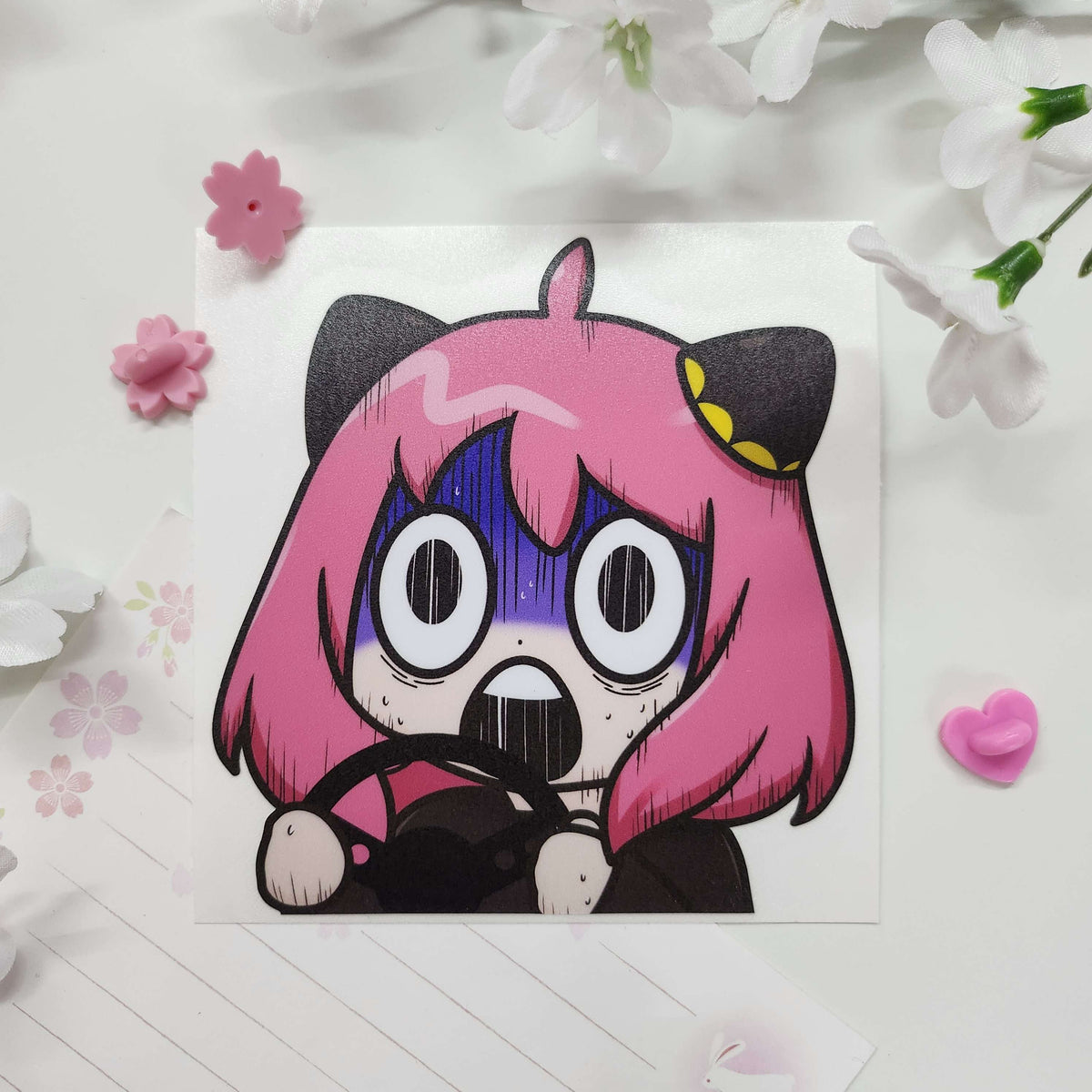 Driving Peanuts Girl Peeker Sticker – ZeroBae